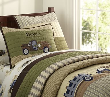 Bryce Trucks Quilted Bedding | Pottery Barn Kids