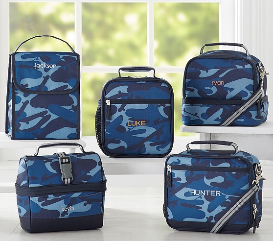 Mackenzie Blue Camo Lunch Bags | Pottery Barn Kids