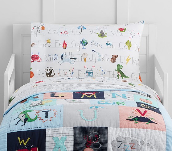 ABC Toddler Quilted Bedding | Pottery Barn Kids