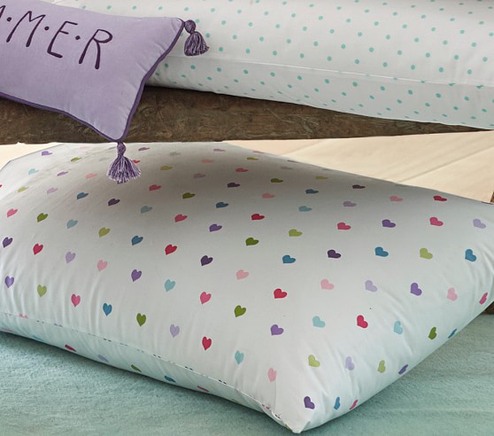 Organic Multicolored Heart Sheet Set | Pottery Barn Kids