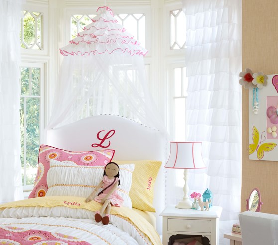 Pink Bali Ruffle Canopy | Pottery Barn Kids