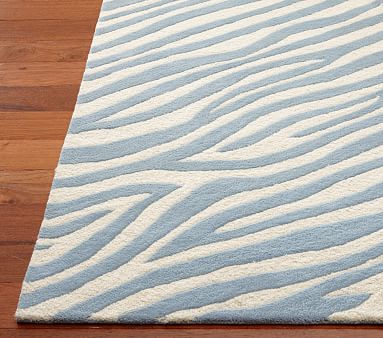 Animal Print Rug 3' x 5' Blue Zebra | Pottery Barn Kids