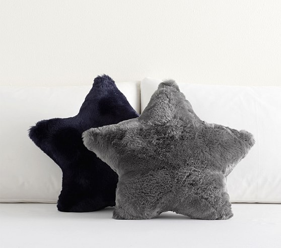 Fur Star Shaped Pillow | Pottery Barn Kids