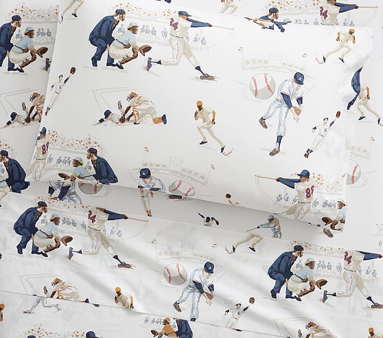 Organic Vintage Baseball Sheet Set | Pottery Barn Kids