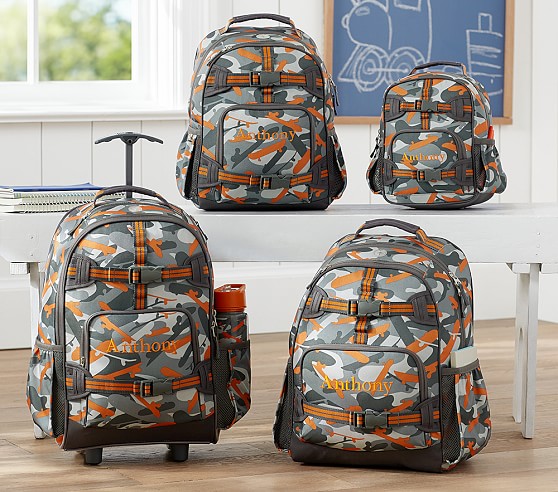 Mackenzie Orange Camo Backpacks | Pottery Barn Kids