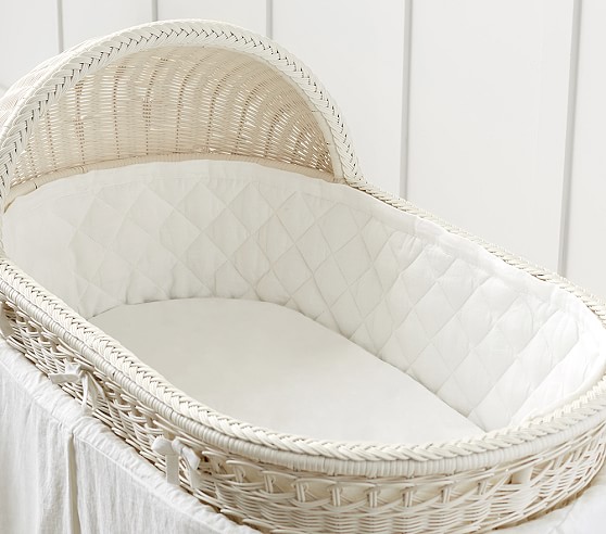 White Cotton Bassinet Fitted Sheet | Pottery Barn Kids