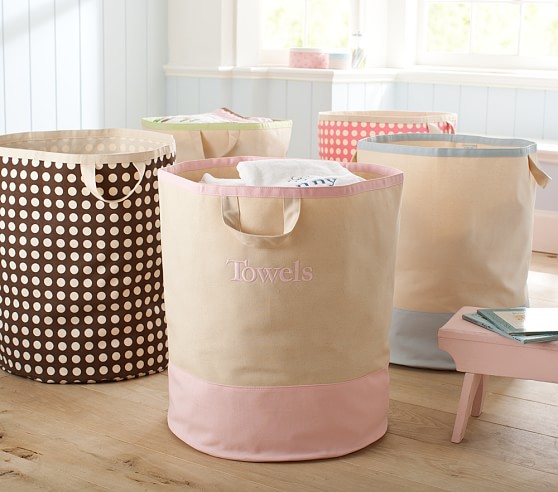 Large Canvas Floor Tote Storage | Pottery Barn Kids