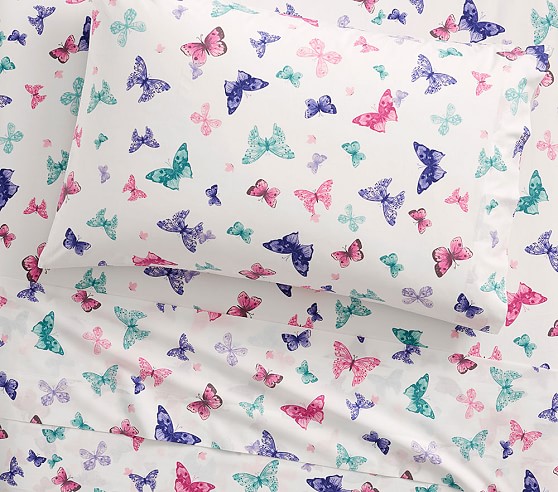 Lace Butterfly Sheet Set | Pottery Barn Kids