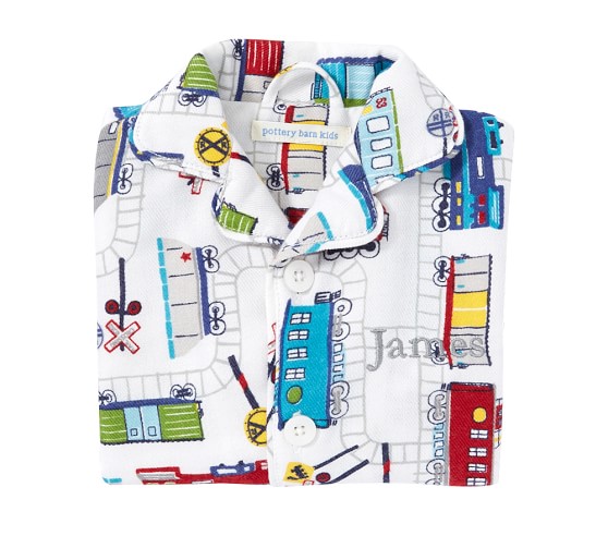 Train Flannel Pajama | Pottery Barn Kids