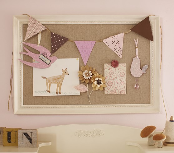 Beaded Framed Linen Pinboard | Pottery Barn Kids