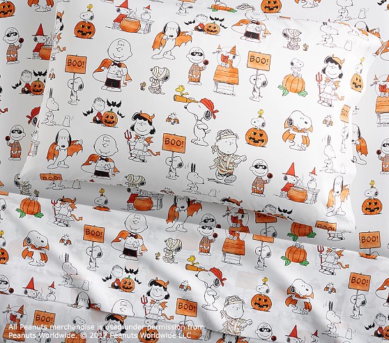 Snoopy® & Friends Halloween Sheet Set | Pottery Barn Kids
