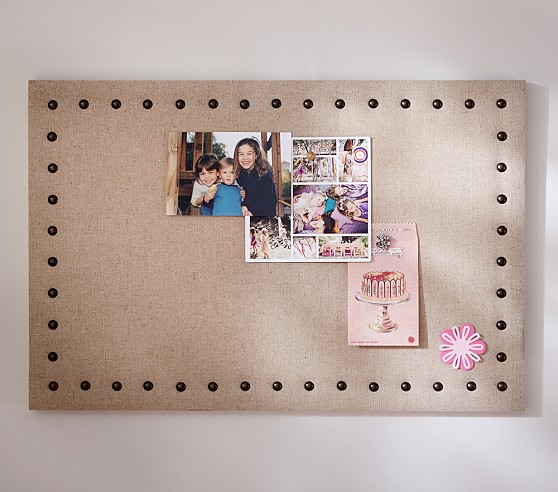 Small Linen Nailhead Pinboard | Pottery Barn Kids