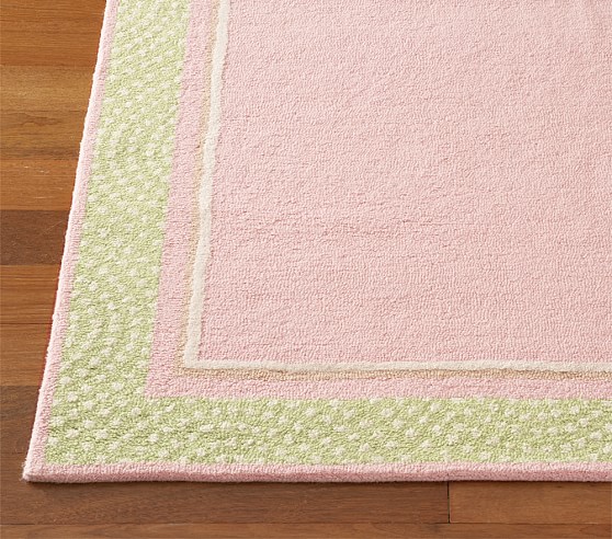 Pink Polka Dot Border Rug Swatch | Pottery Barn Kids