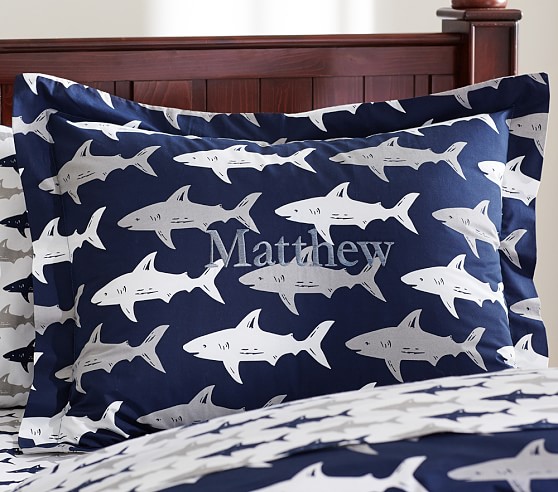 Preppy Shark Standard Sham | Pottery Barn Kids