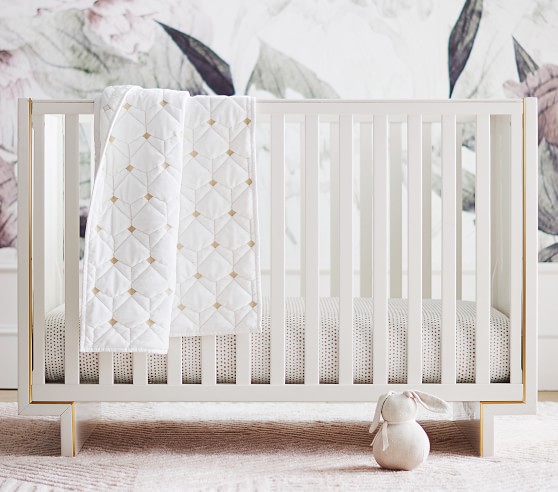 Organic Gray Falling Dot Crib Fitted Sheet | Pottery Barn Kids