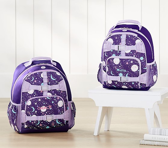 Mackenzie Plum Moon & Stars Glow-in-the-Dark Backpack | Pottery Barn Kids