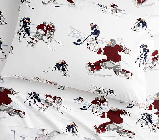 Organic Vintage Hockey Sheet Set | Pottery Barn Kids