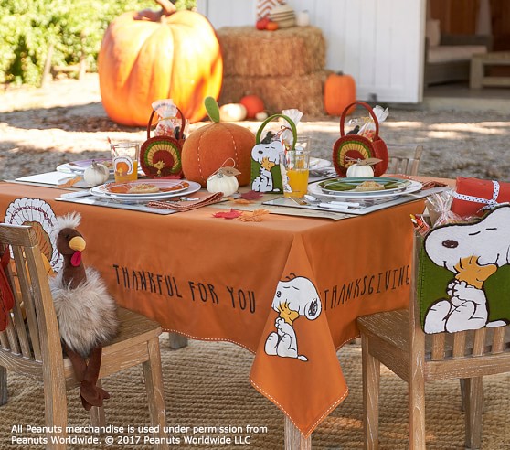 Peanuts® Thanksgiving Tablecloth | Pottery Barn Kids