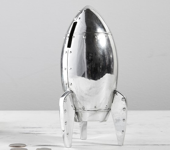 Rocket Ship Piggy Bank | Pottery Barn Kids