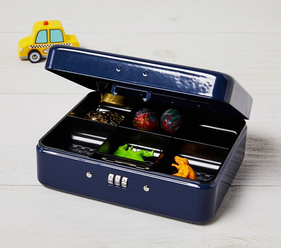 Navy Metal Lock Box | Pottery Barn Kids