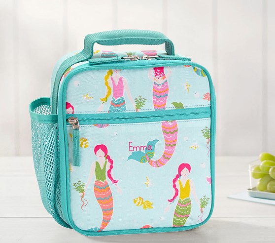 Mackenzie Aqua Mermaids Classic Lunch Bag | Pottery Barn Kids