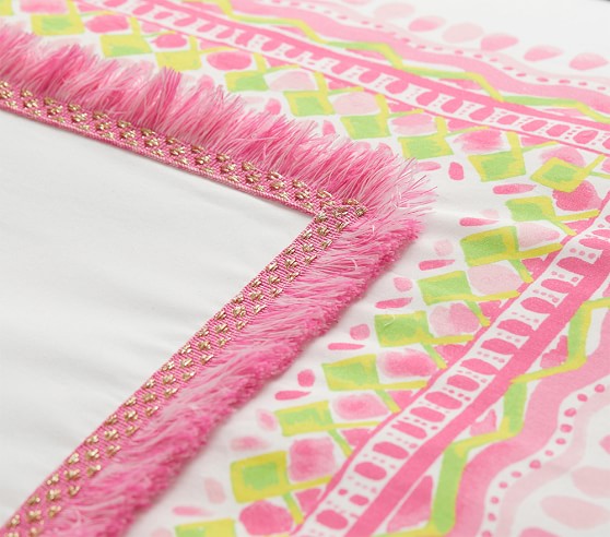 Lilly Pulitzer Bazaar Border Tassel Duvet | Pottery Barn Kids