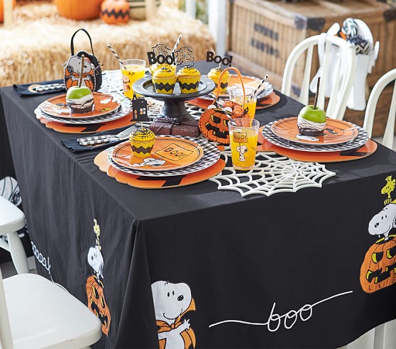 Peanuts Halloween Tablecloth | Halloween Table Decor | Pottery Barn Kids