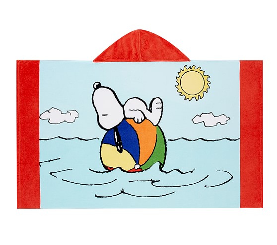 Snoopy® Beach Ball Hooded Beach Towel | Pottery Barn Kids