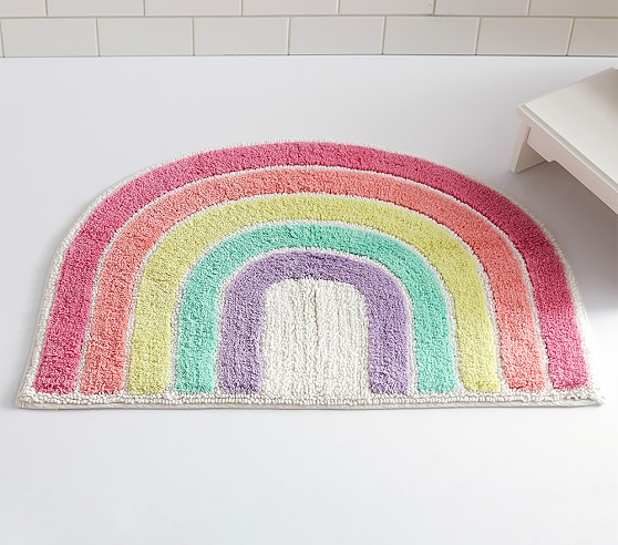 Rainbow Shaped Kids Bath Mat | Pottery Barn Kids
