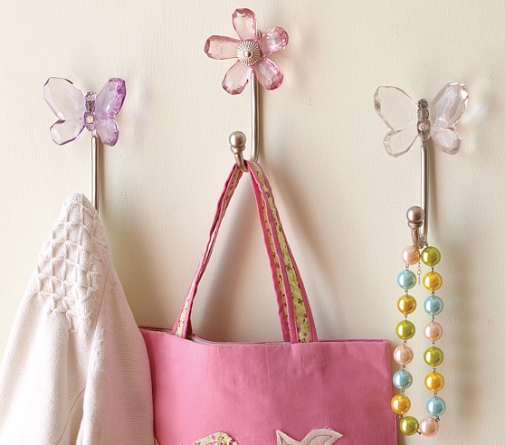 Butterfly & Flower Kids Wall Hooks | Pottery Barn Kids