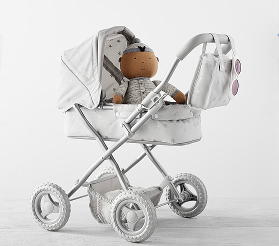 Gray Stars Mini Pram Doll Stroller | Baby Doll Acessories | Pottery ...